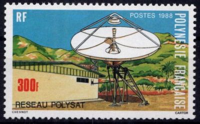 1988 - Timbre Polynésie 306 - Réseau "Polysat"